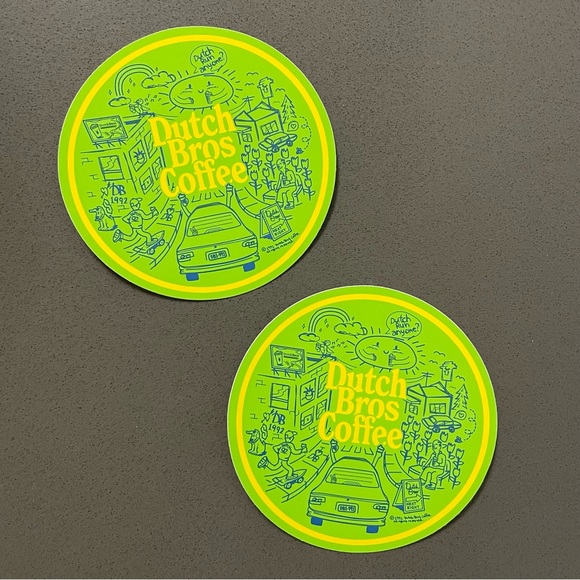 Dutch Bros | Art | Dutch Bros Coffee February 223 Neon Green Sticker ...